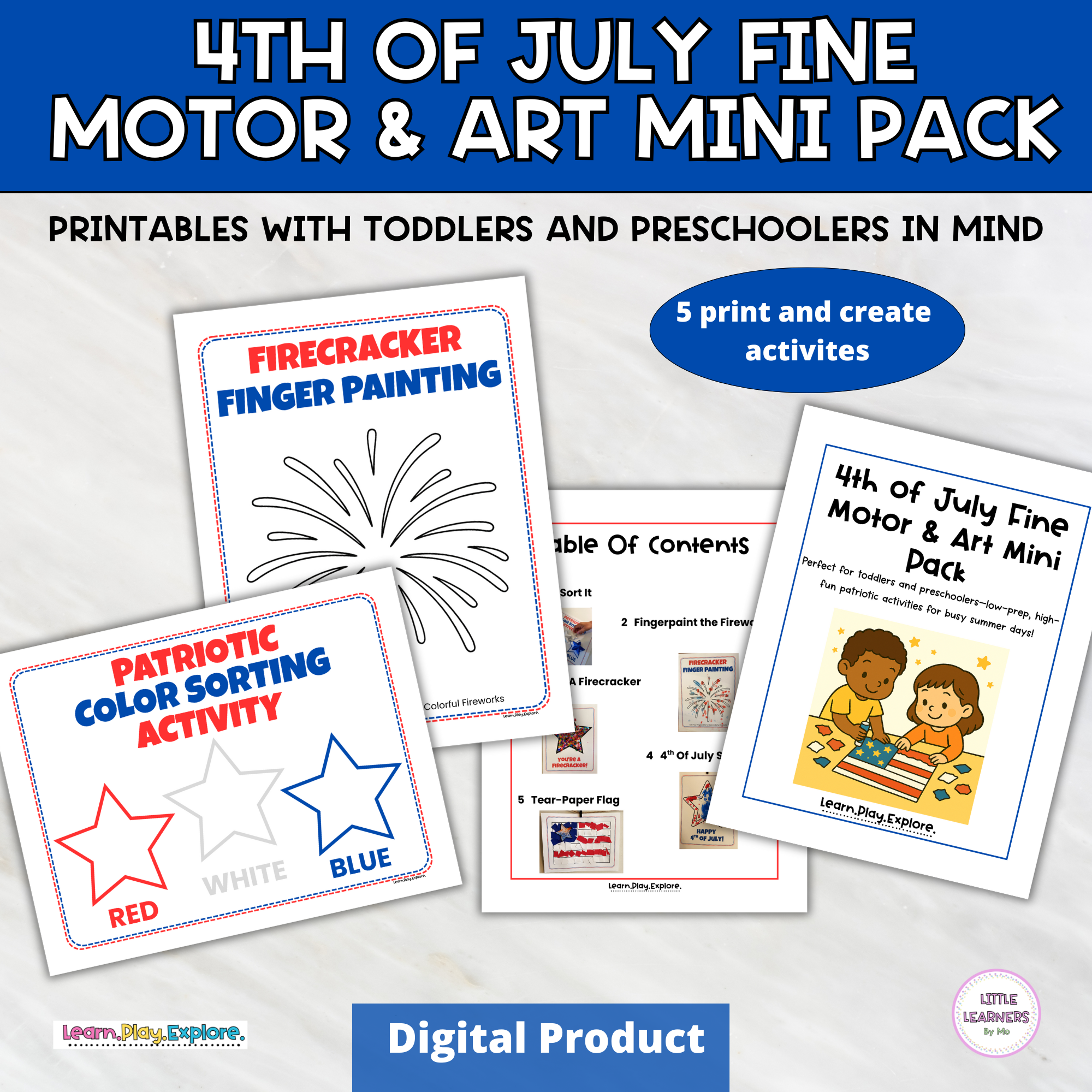 4th Of July Fine Motor & Art Mini Pack