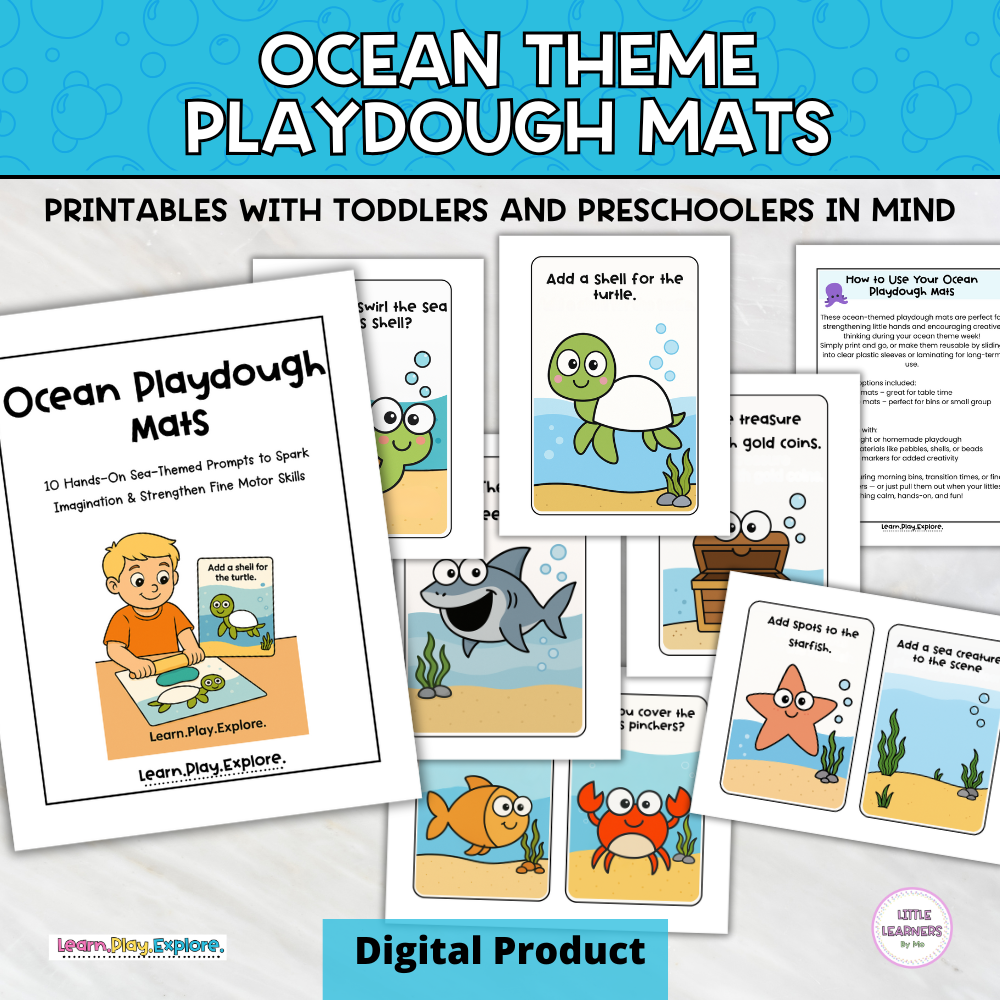 Ocean Playdough Mats – Fine Motor Fun for Toddlers & Preschoolers