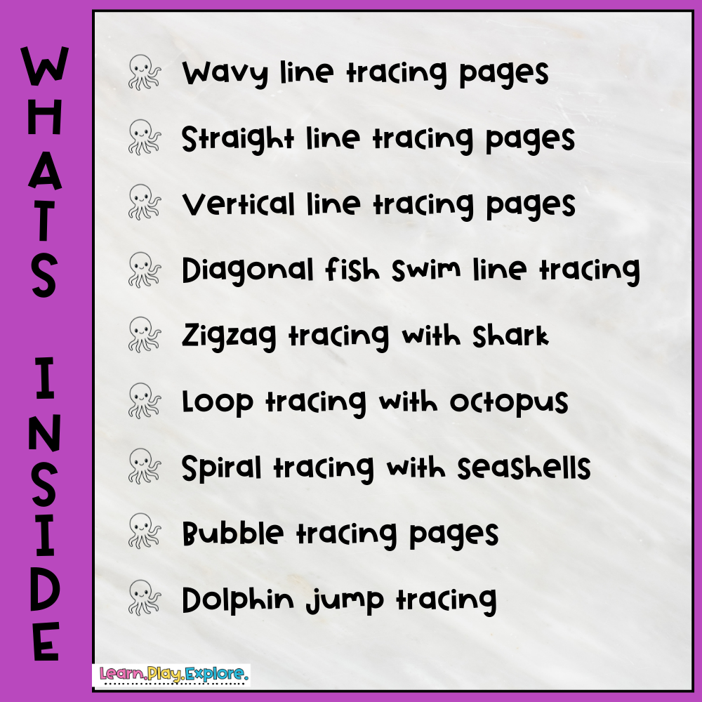 Ocean Pre-Writing Practice Pack